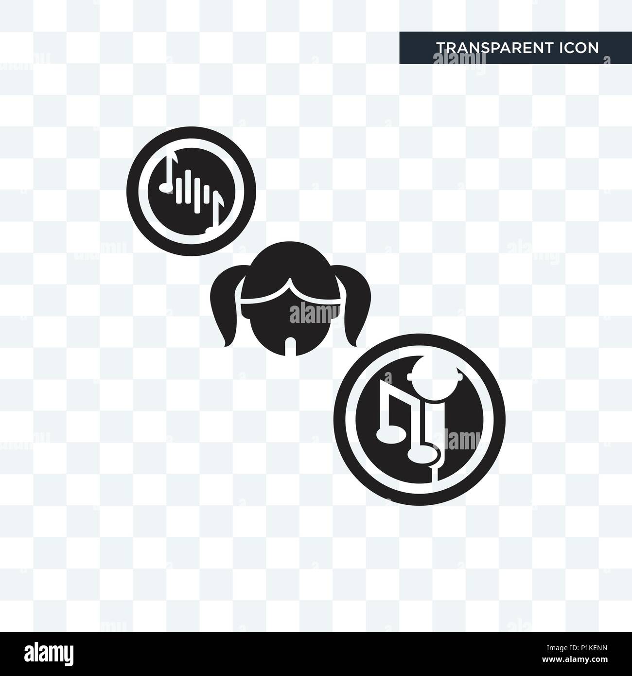 Singer vector icon isolated on transparent background, Singer logo ...