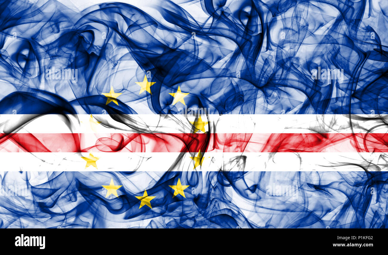 Cape Verde smoke flag Stock Photo - Alamy