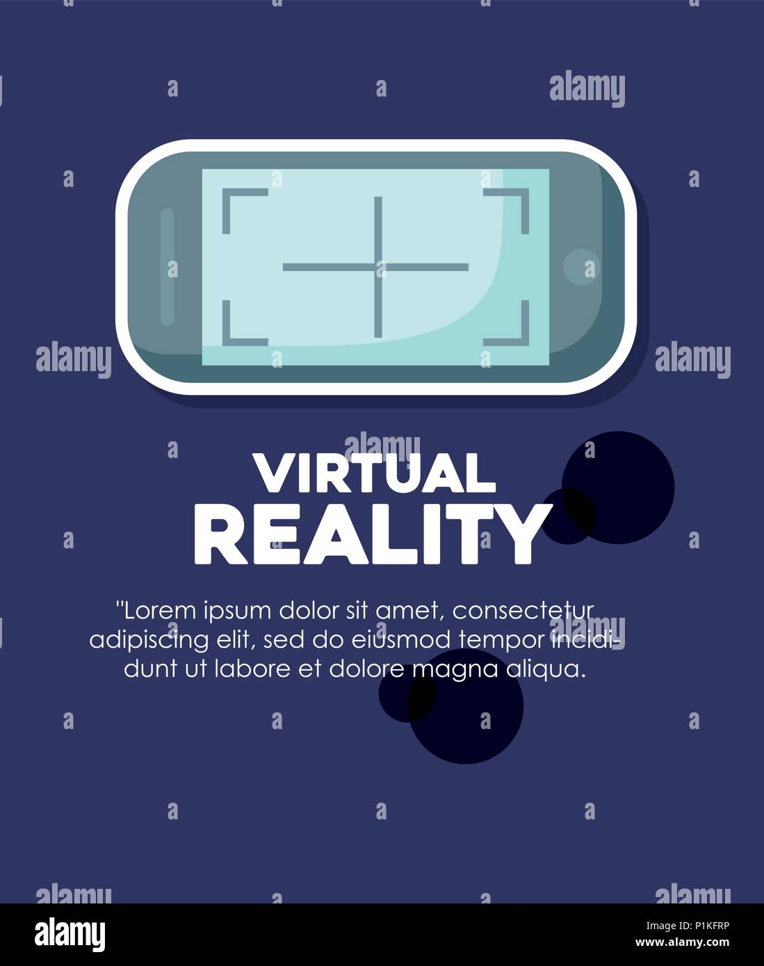 Infographic of Virtual reality design with smartphone icon over blue ...