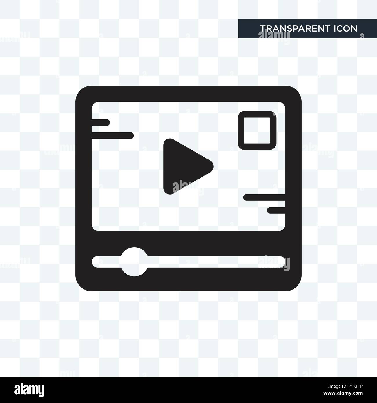 Video player vector icon isolated on transparent background, Video ...