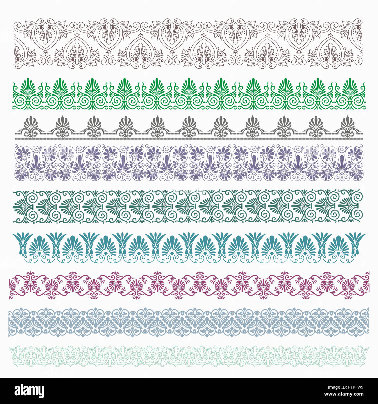 Ancient Greek pattern. Set of antique borders from Greece Stock Photo ...