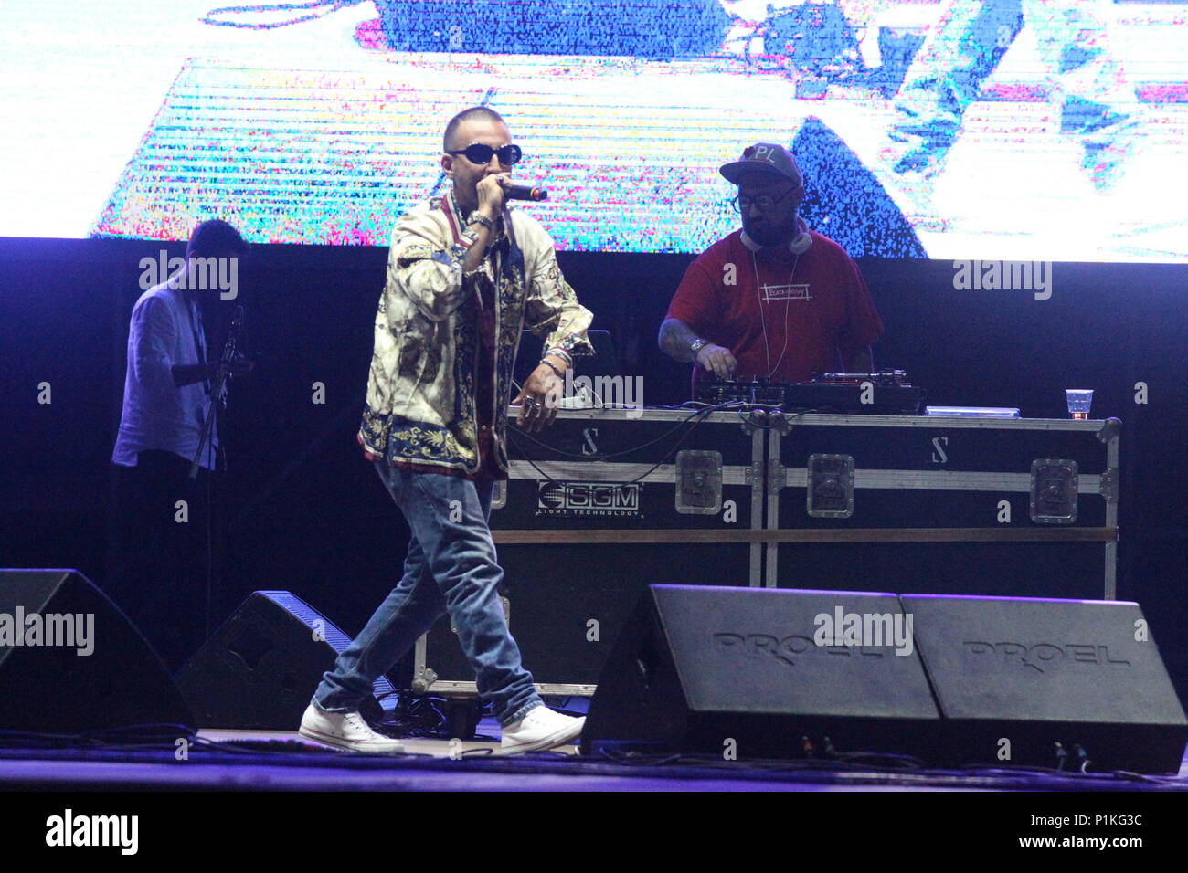 Luchè during the concert "Noisy Naples Fest" at the "Arena Flegrea" of ...