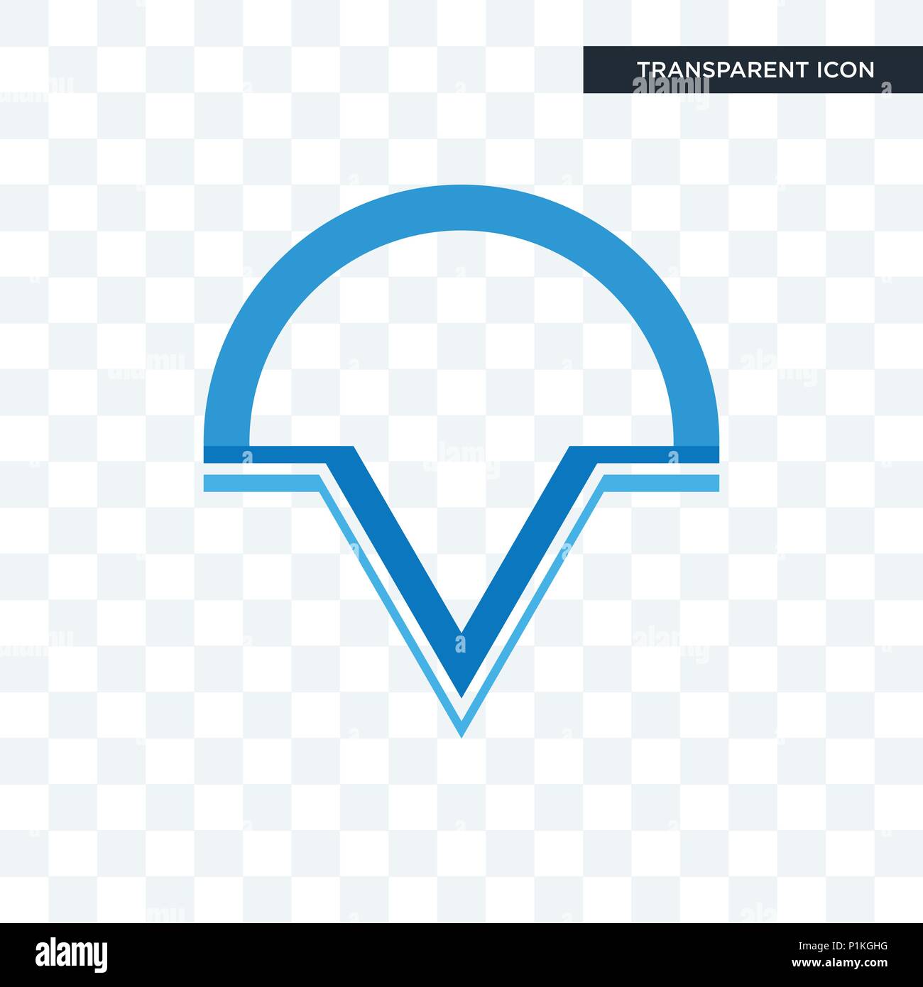 v circle vector icon isolated on transparent background, v circle logo ...