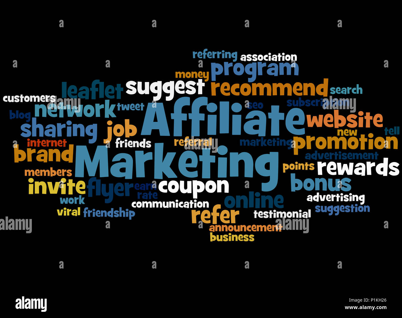 Affiliate Marketing, word cloud concept on black background Stock Photo ...