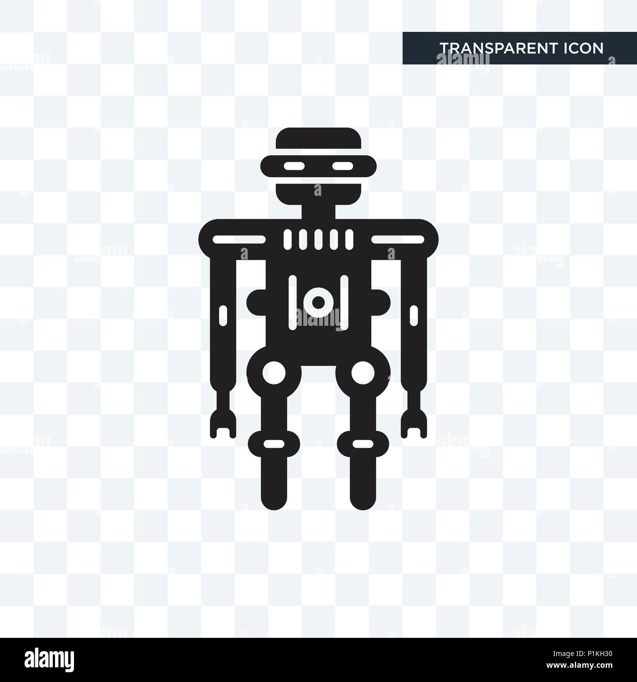Robot vector icon isolated on transparent background, Robot logo concept Stock Vector Image ...