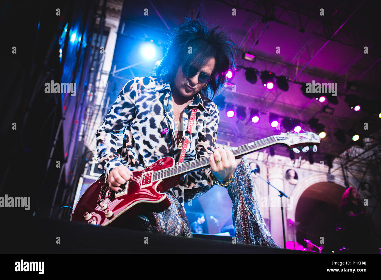 Italy, 2015 July 11th: The English rocker Billy Idol performing live on ...