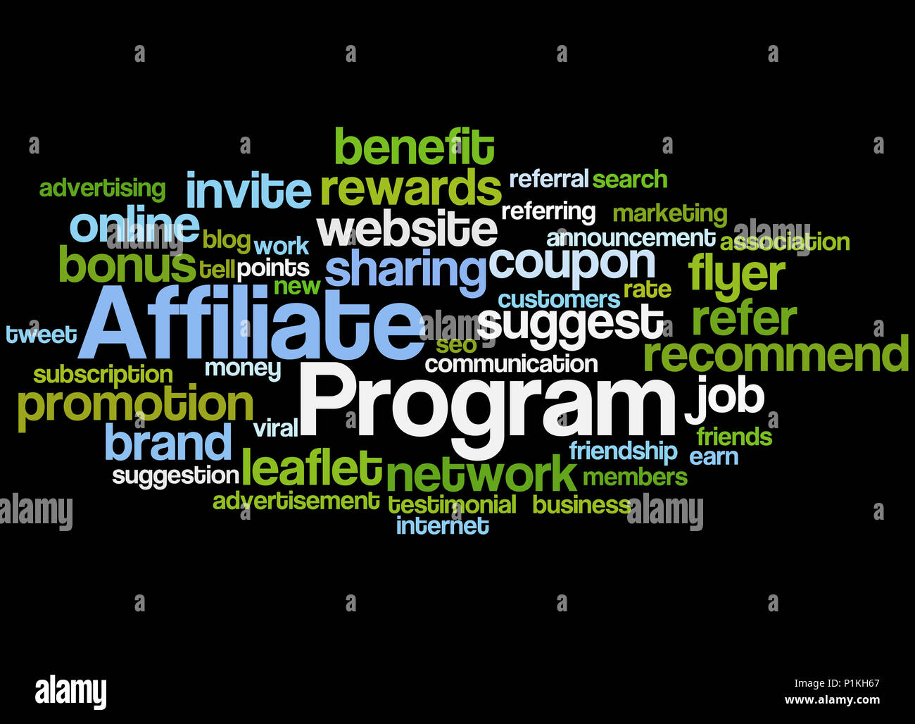 Affiliate Program, word cloud concept on black background Stock Photo ...