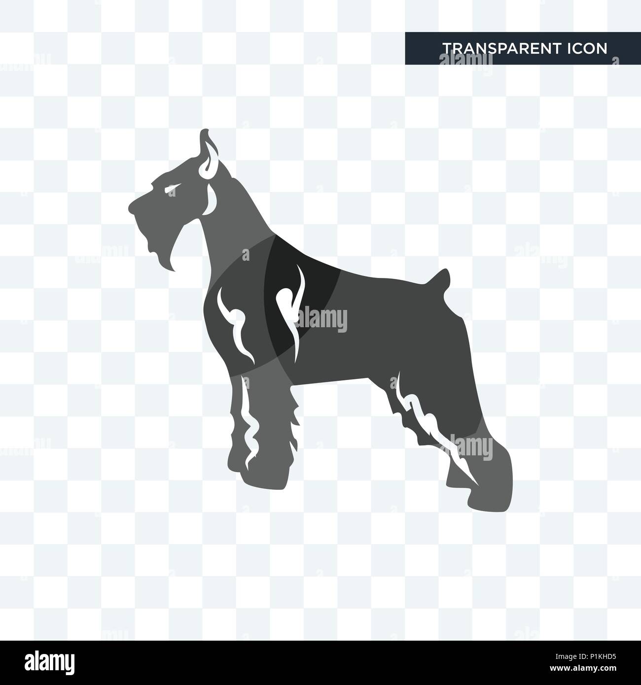schnauzer vector icon isolated on transparent background, schnauzer logo concept Stock Vector ...