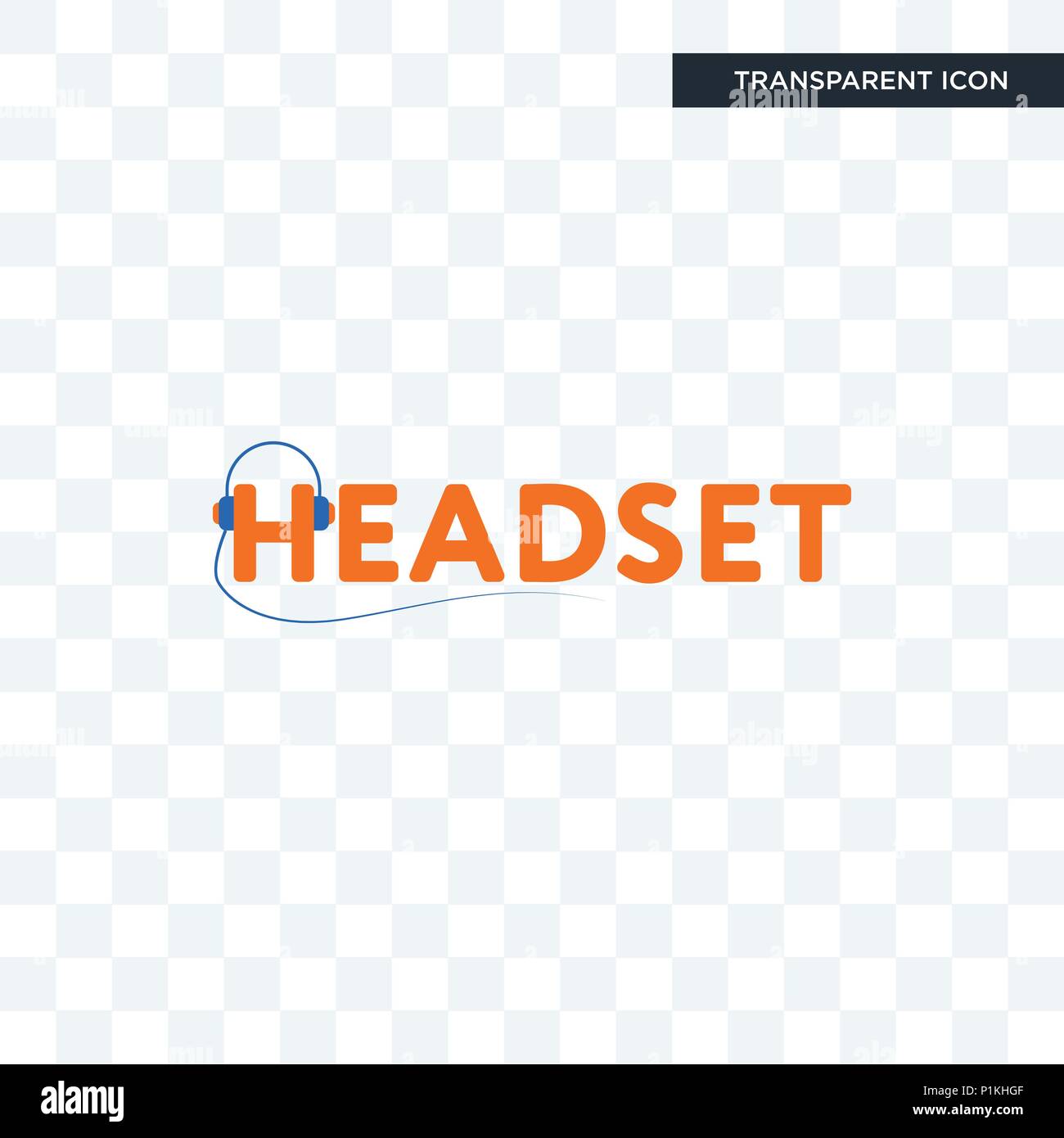 headset vector icon isolated on transparent background, headset logo ...