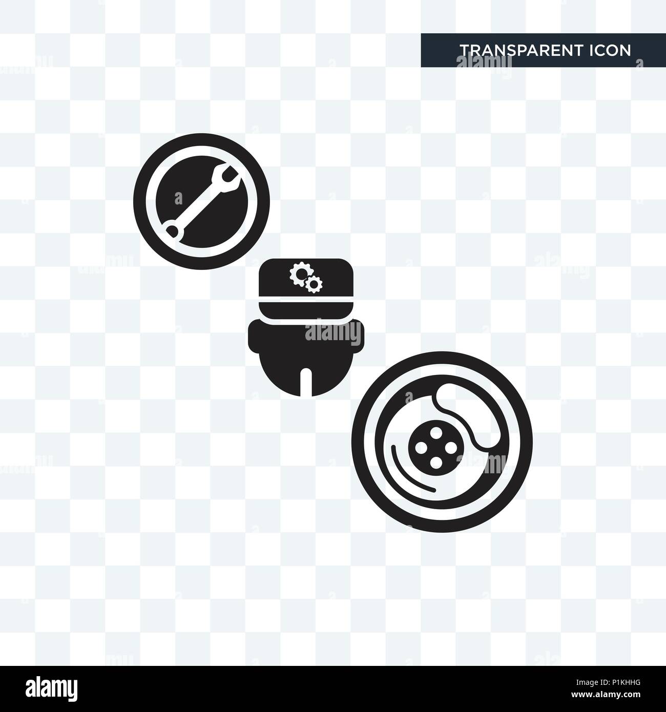 Mechanic vector icon isolated on transparent background, Mechanic logo ...