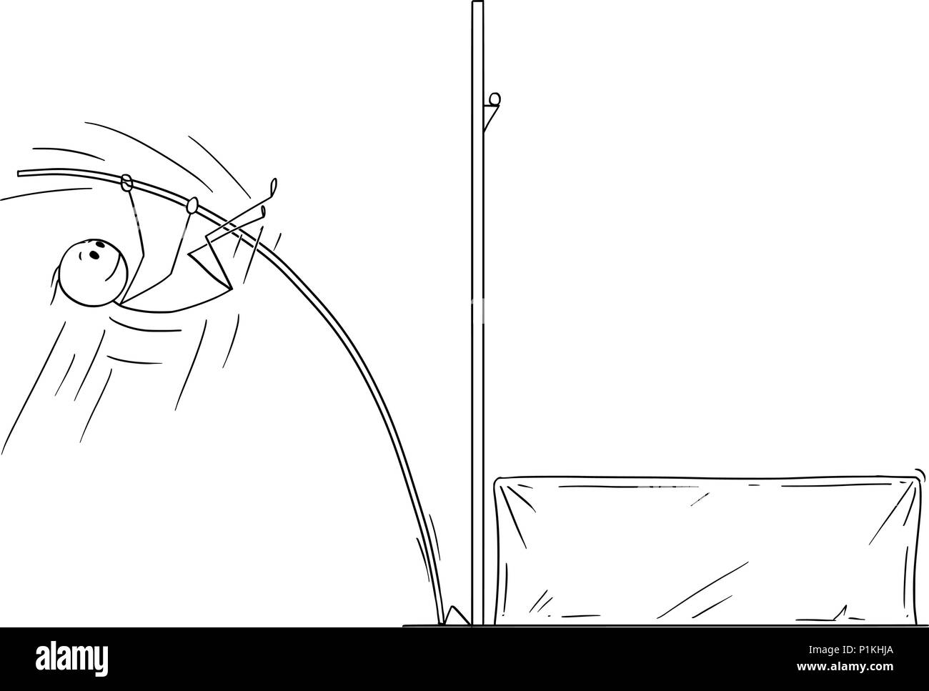 Cartoon of Athlete Doing Pole Vaulting Stock Vector Image & Art - Alamy