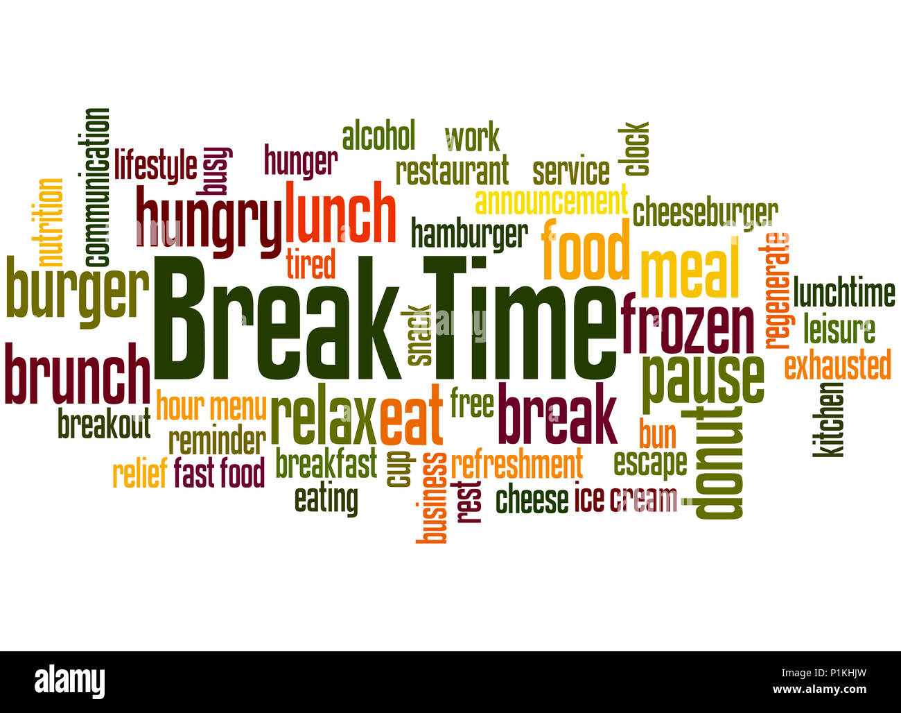 Break Time, word cloud concept on white background Stock Photo - Alamy