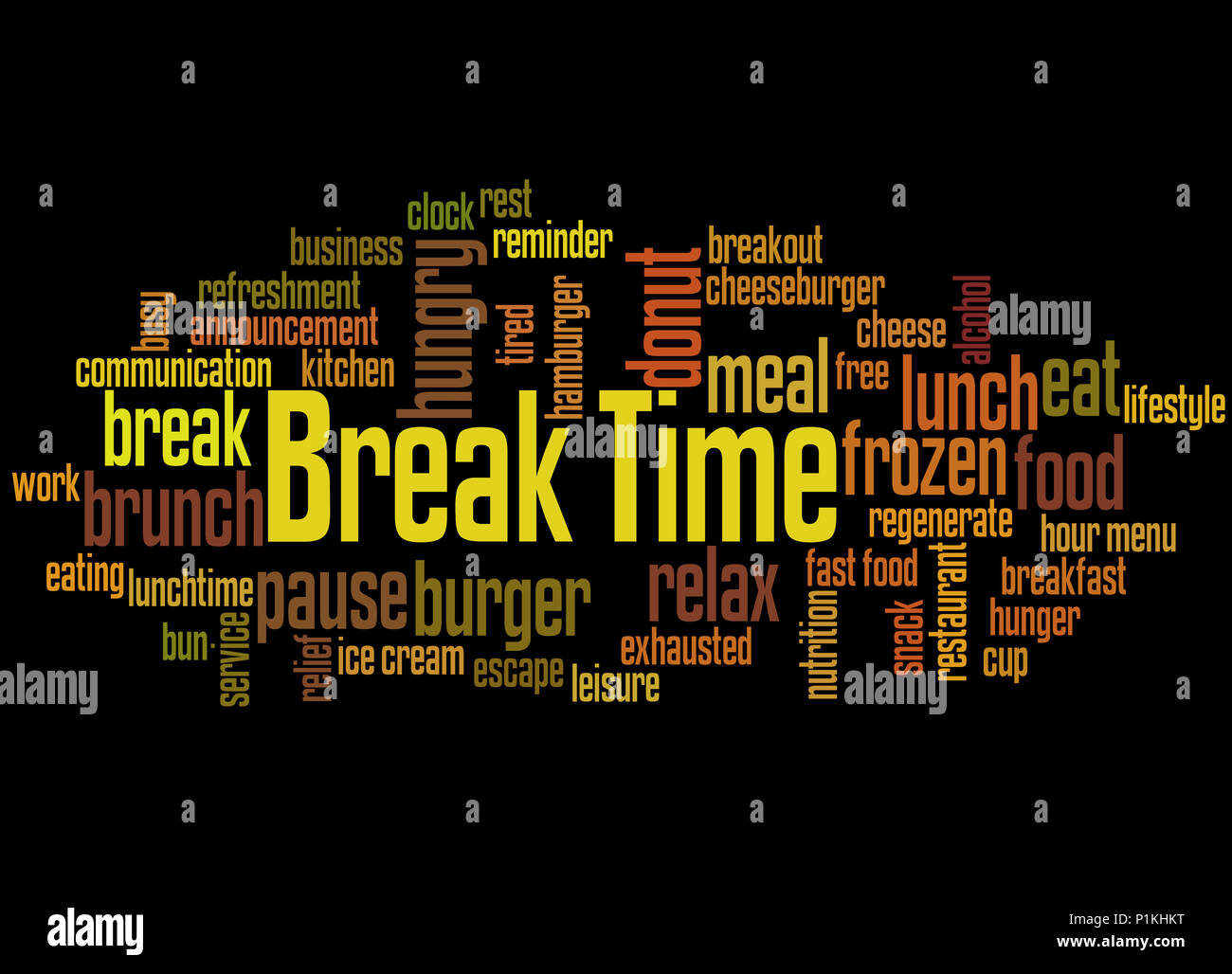 Break Time, word cloud concept on white background Stock Photo - Alamy