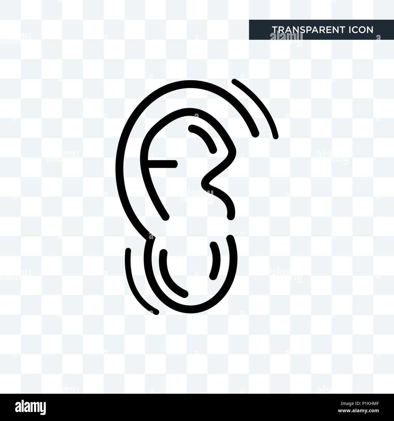 Human Ear vector icon isolated on transparent background, Human Ear ...