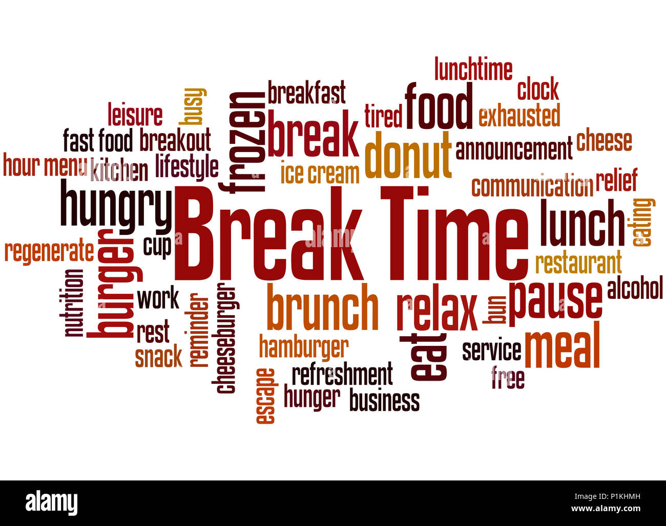 Break Time, word cloud concept on white background Stock Photo - Alamy