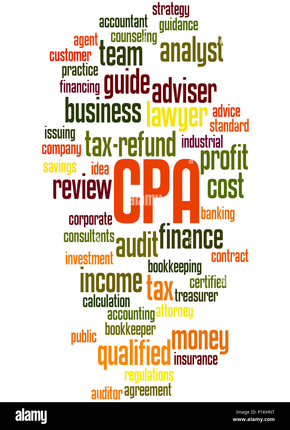 CPA - Certified Public Accountant, word cloud concept on white background Stock Photo - Alamy