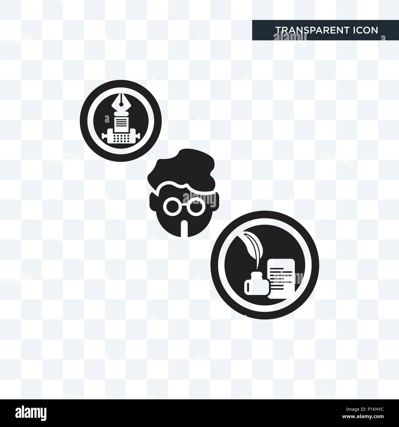 Writer vector icon isolated on transparent background, Writer logo ...