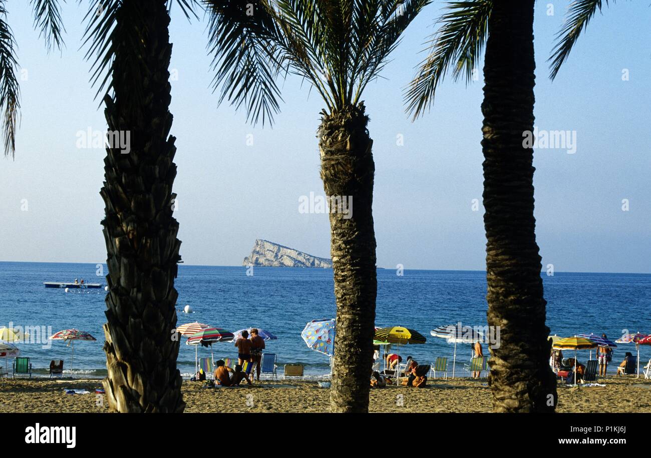 Benidorm beach umbrella hi-res stock photography and images - Alamy