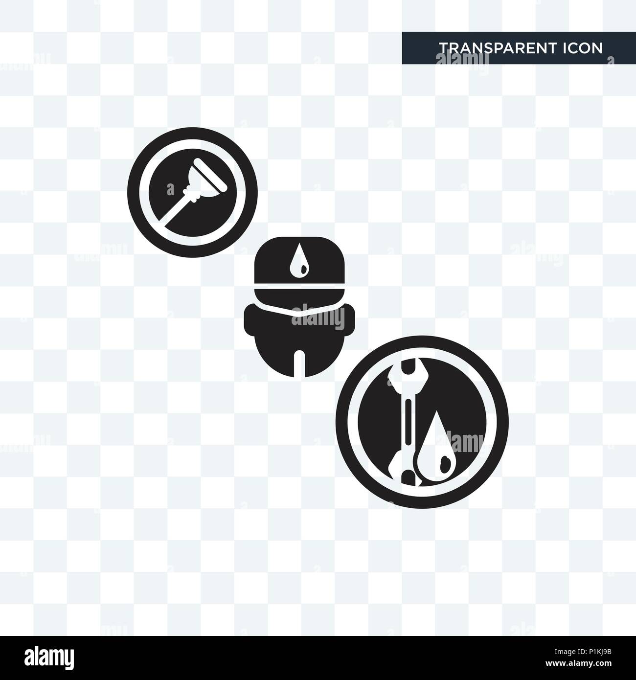 Plumber vector icon isolated on transparent background, Plumber logo ...
