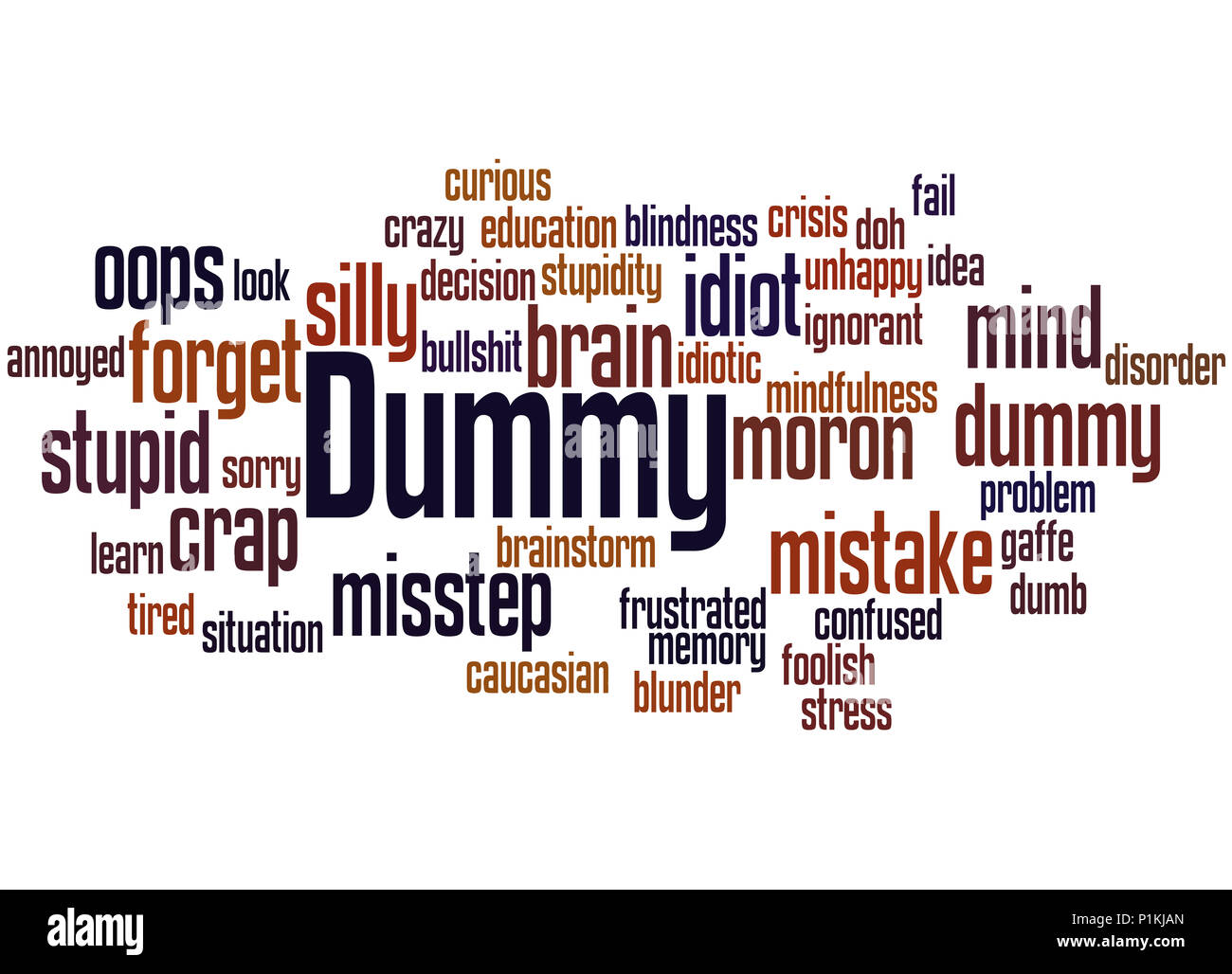 Dummy, word cloud concept on white background Stock Photo - Alamy