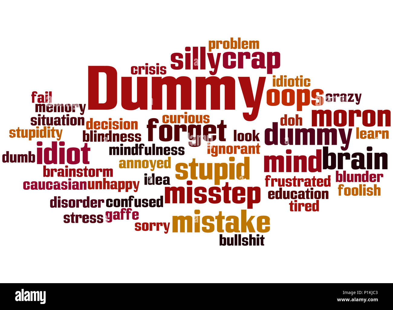 Dummy, word cloud concept on white background Stock Photo - Alamy