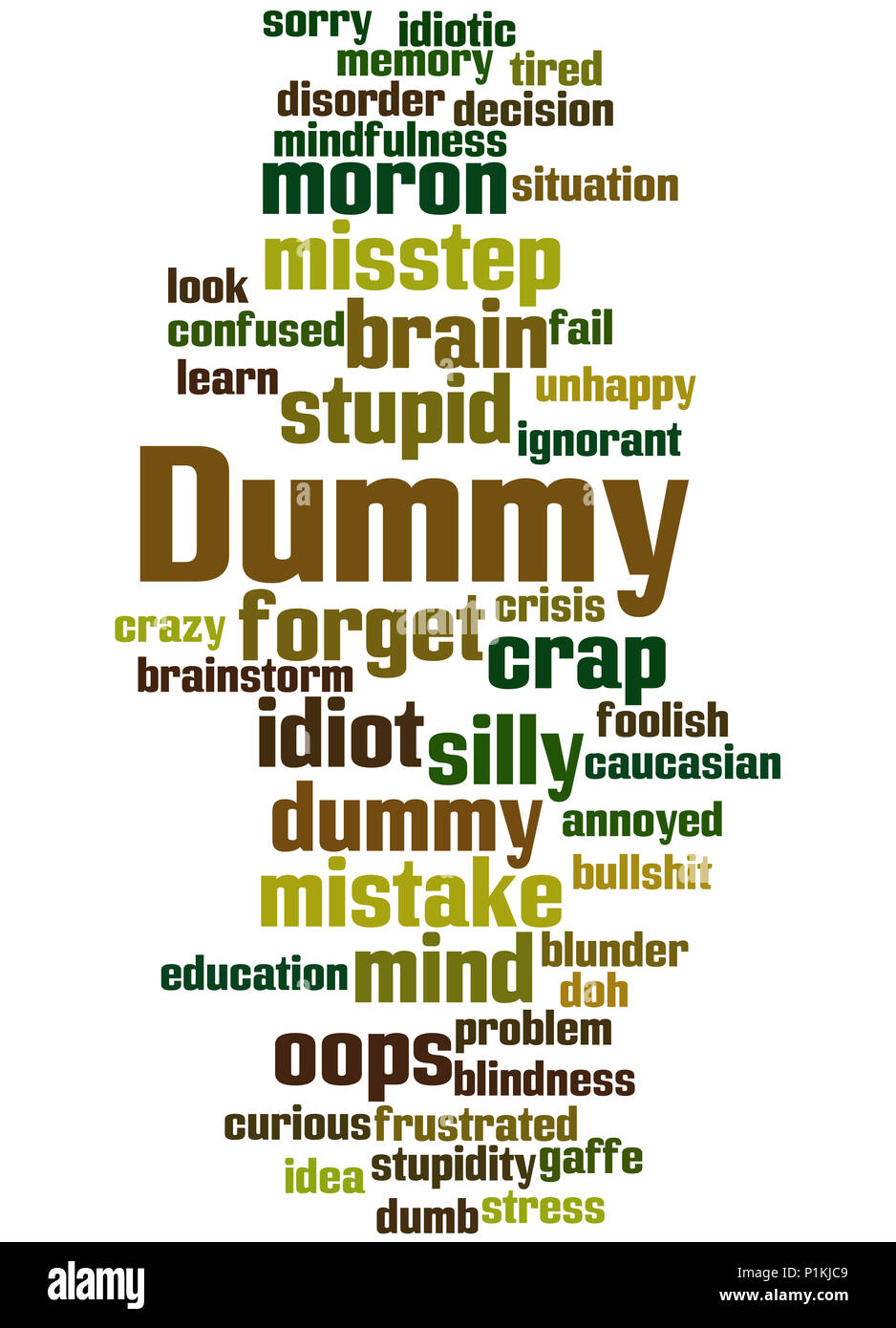 Dummy, word cloud concept on white background Stock Photo - Alamy