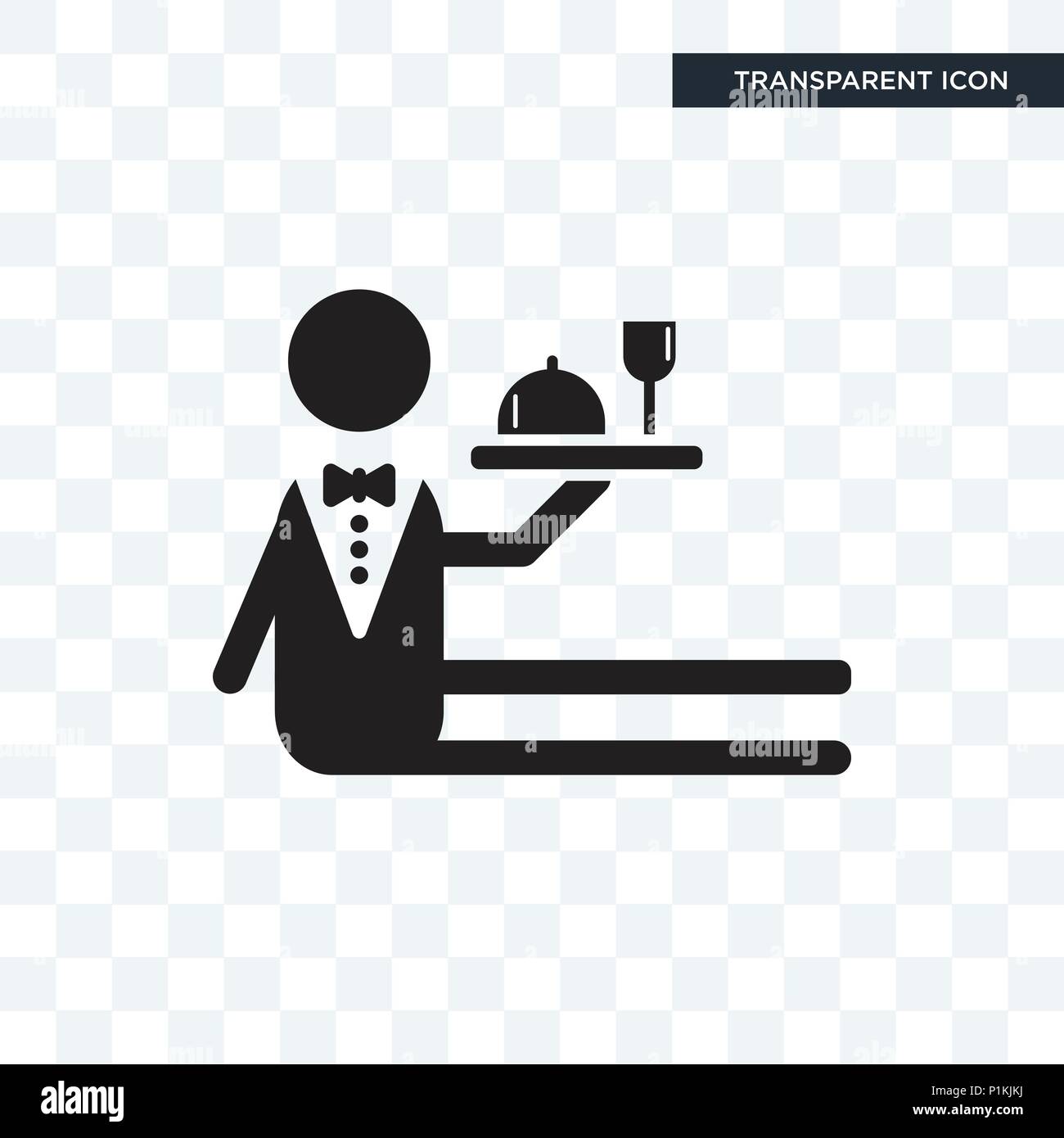 Waiter vector icon isolated on transparent background, Waiter logo ...