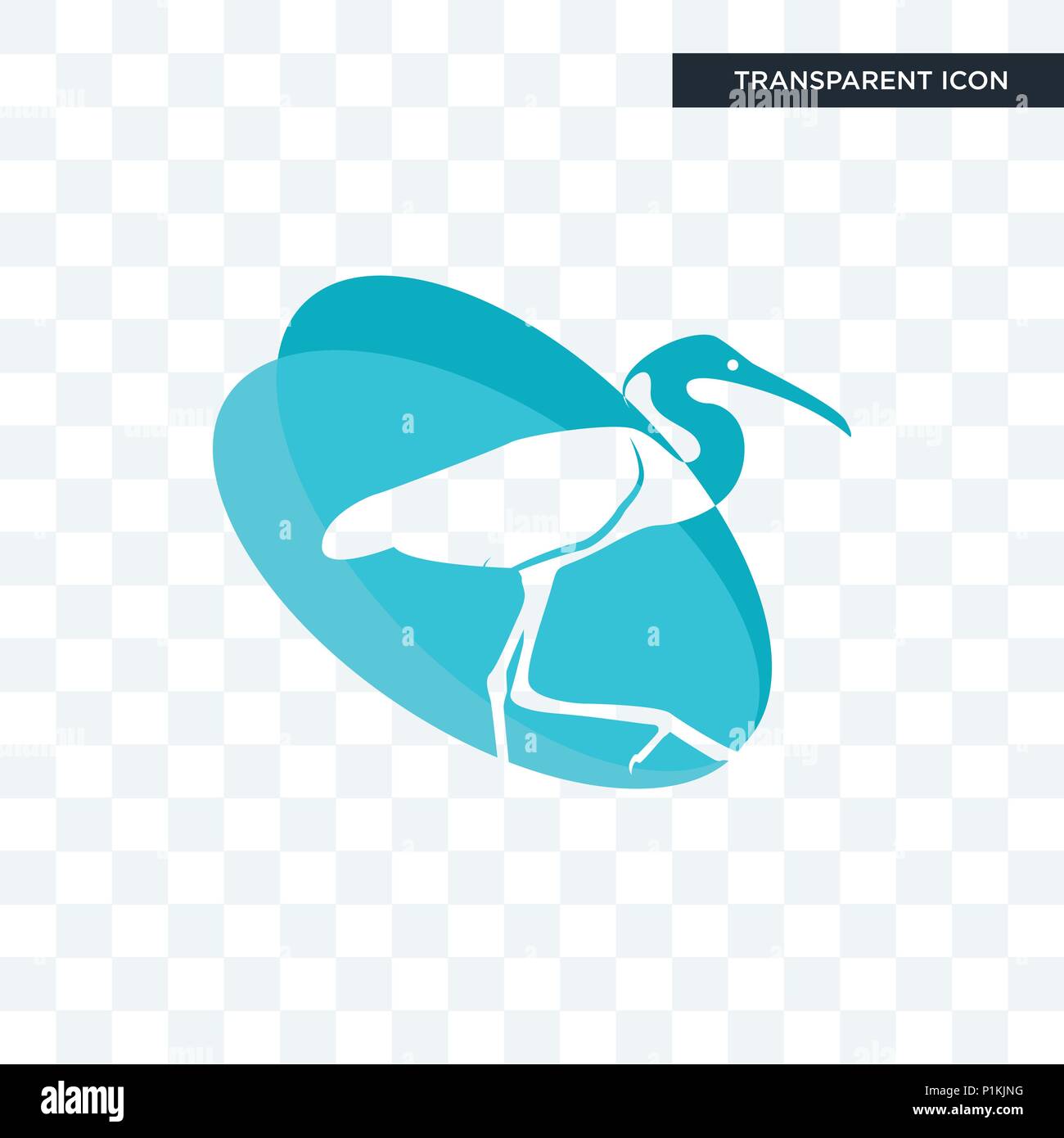 egret vector icon isolated on transparent background, egret logo ...