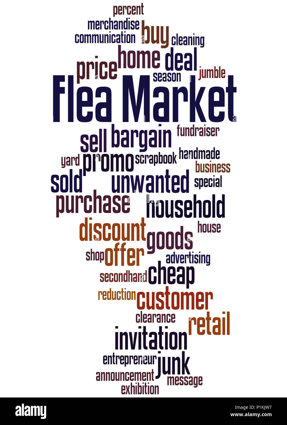 Flea Market, word cloud concept on white background Stock Photo - Alamy