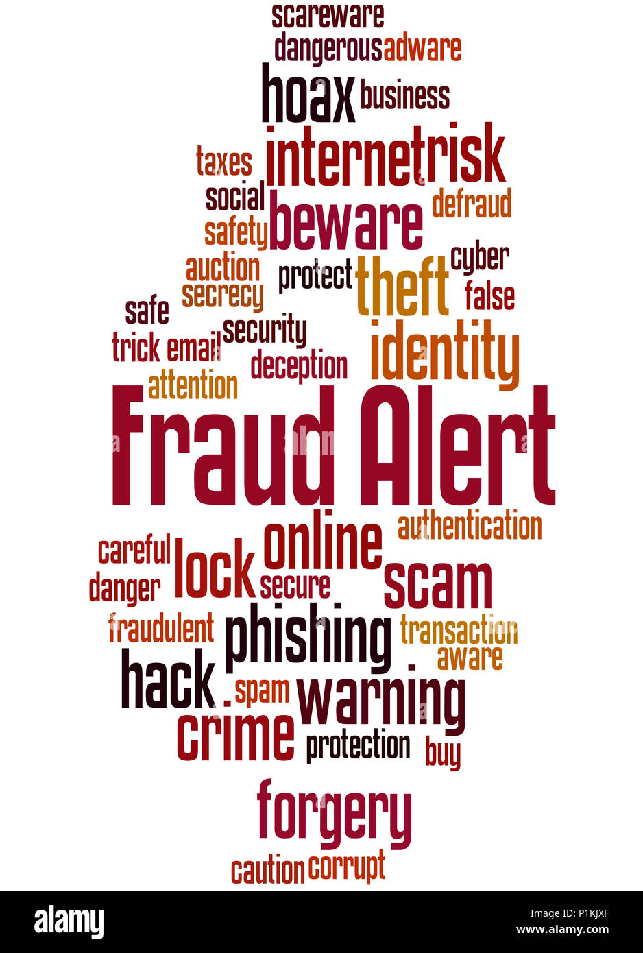 Fraud alert, word cloud concept on white background Stock Photo - Alamy