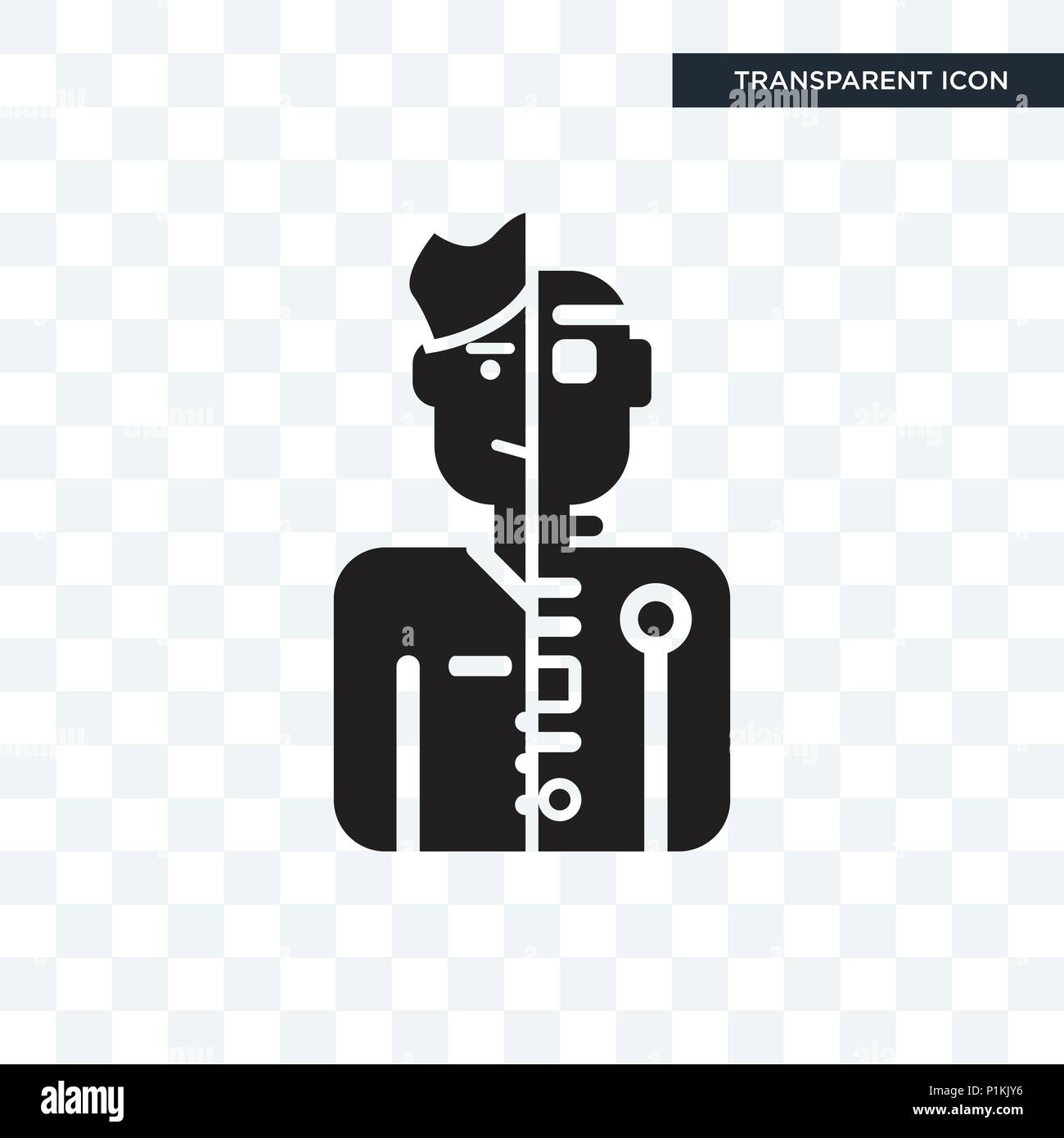 Humanoid vector icon isolated on transparent background, Humanoid logo ...