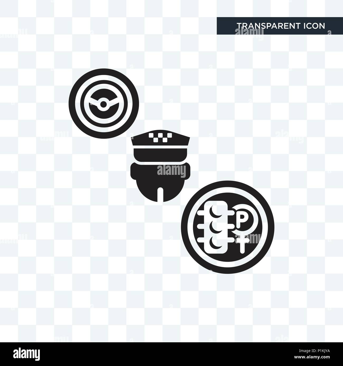 Taxi driver vector icon isolated on transparent background, Taxi driver ...