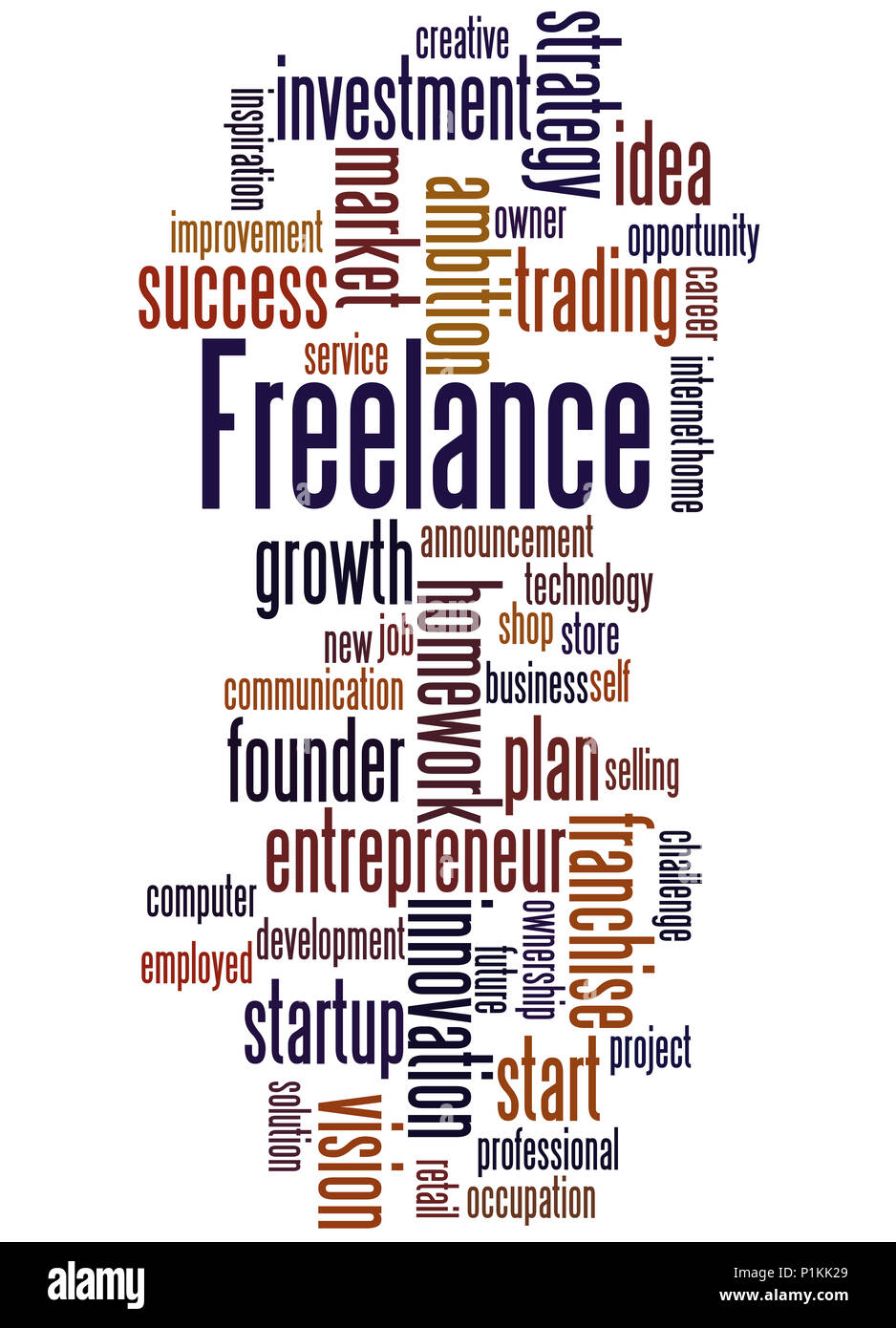 Freelance, word cloud concept on white background Stock Photo - Alamy