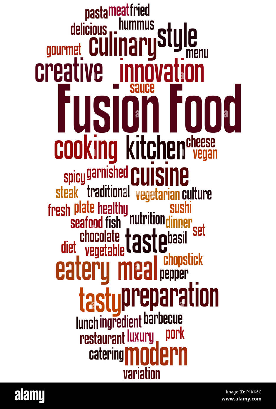 Fusion food, word cloud concept on white background Stock Photo - Alamy