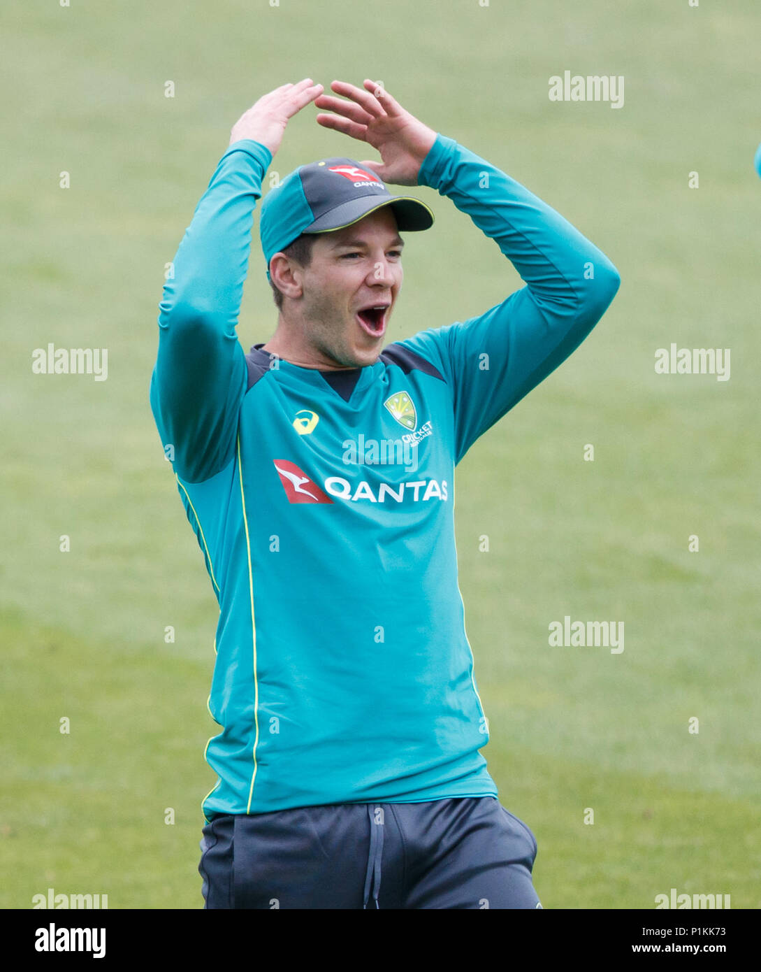 Australia's captain Tim Paine during a nets session at The Kia Oval ...