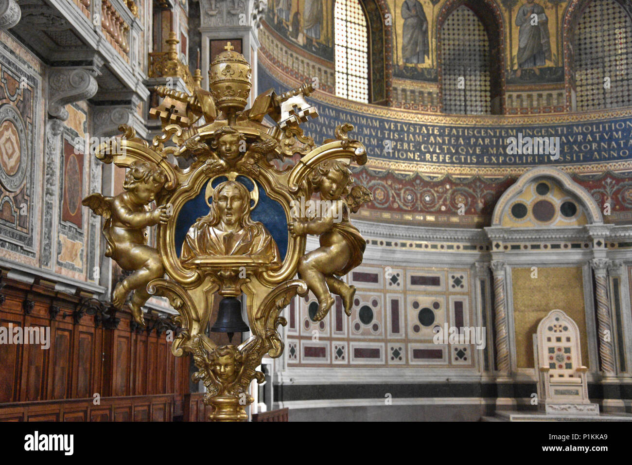 Seat of the Bishop of Rome (the Pope) in the Aspe of the Archbasilica ...