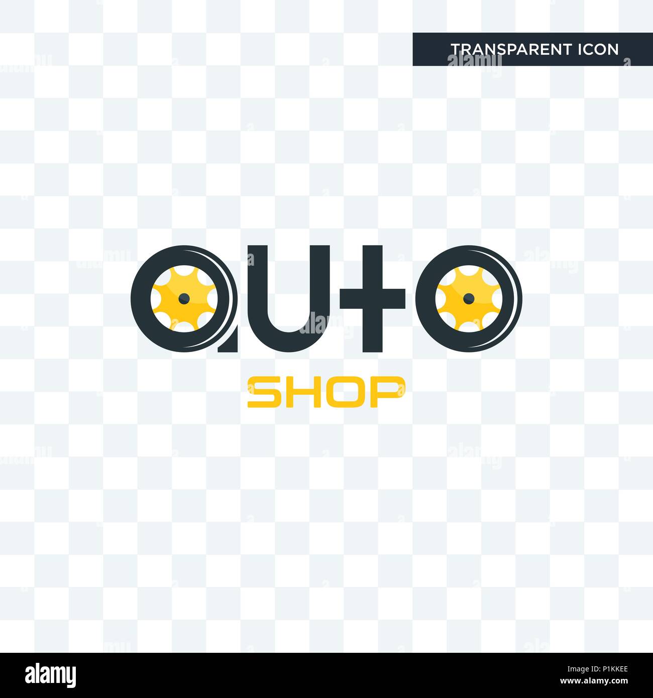 auto shop vector icon isolated on transparent background, auto shop ...