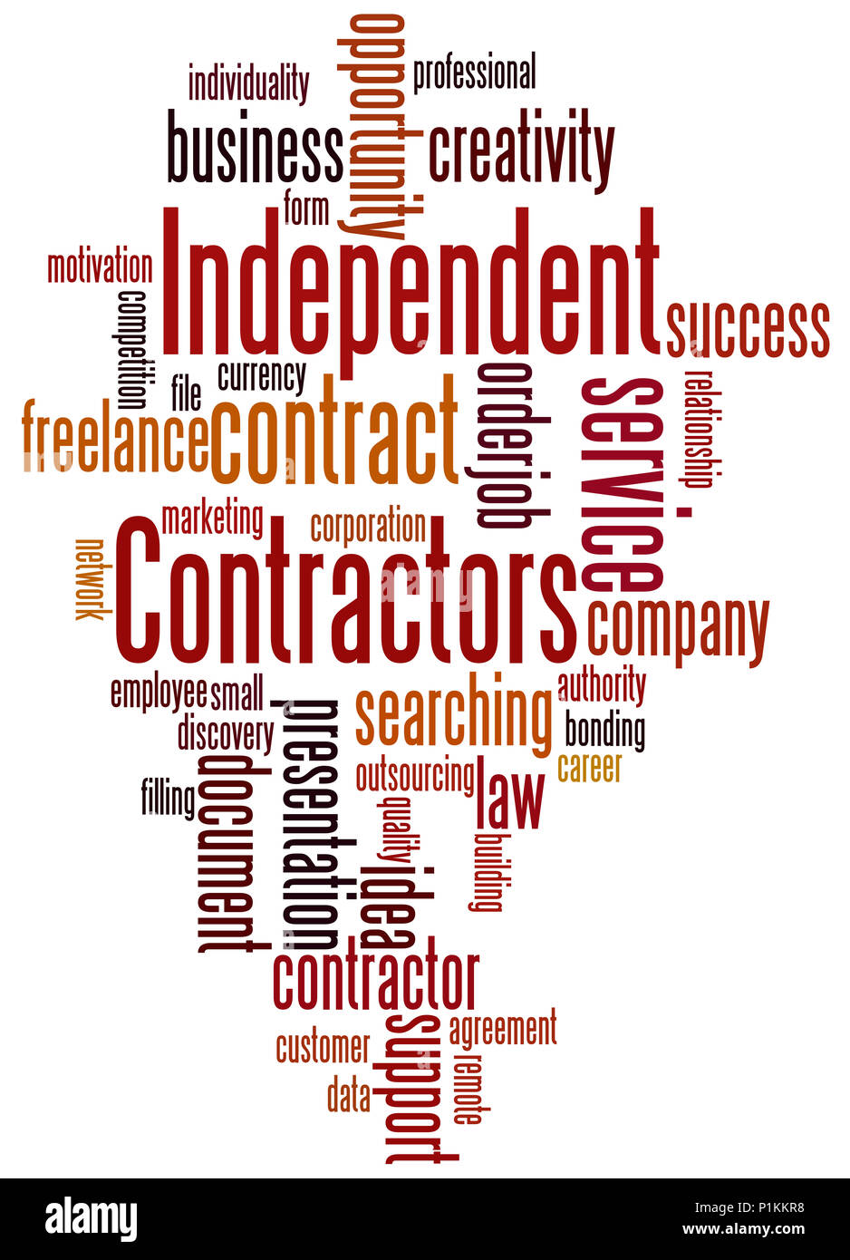 Independent contractors, word cloud concept on white background Stock ...