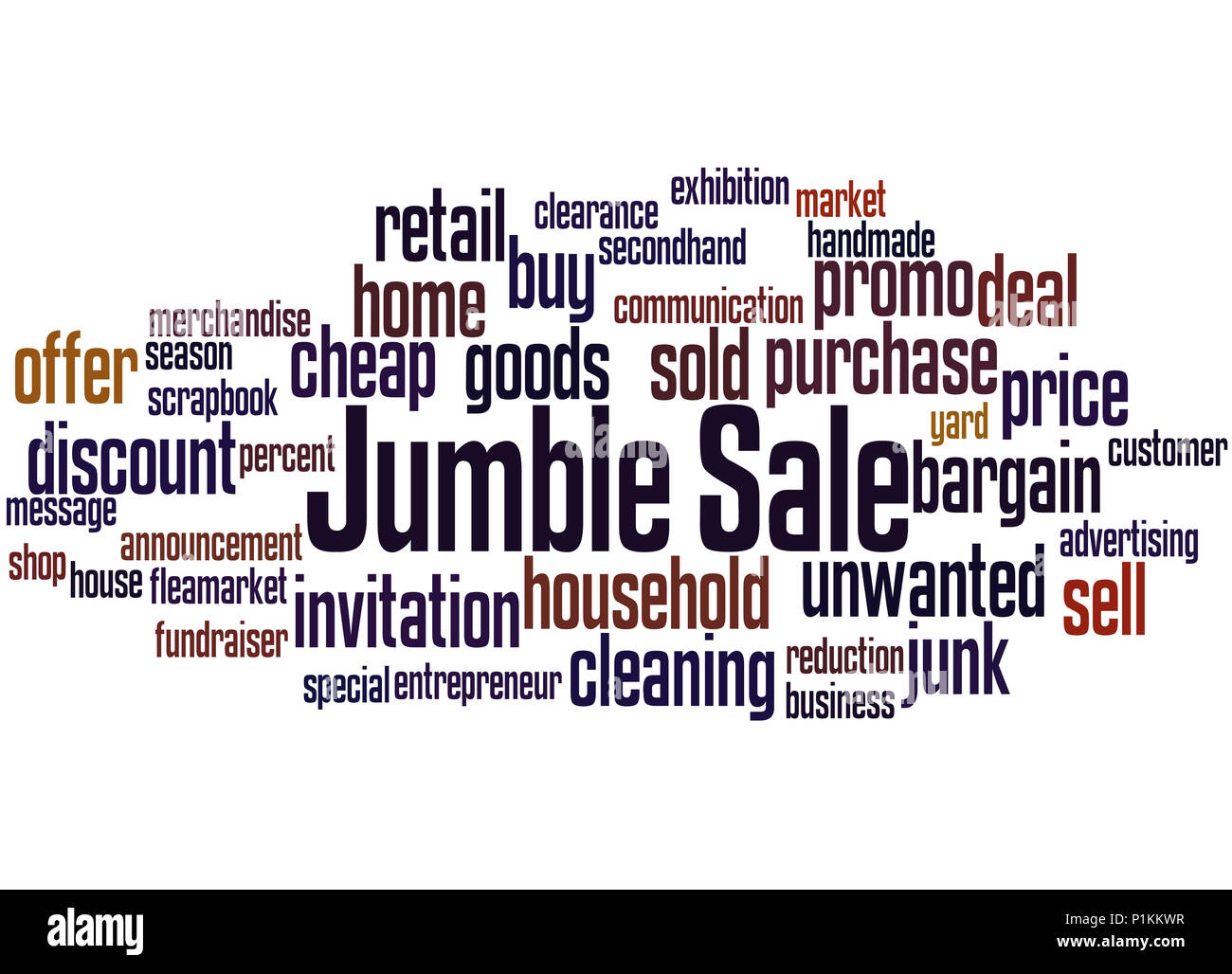 Jumble Sale, word cloud concept on white background Stock Photo - Alamy