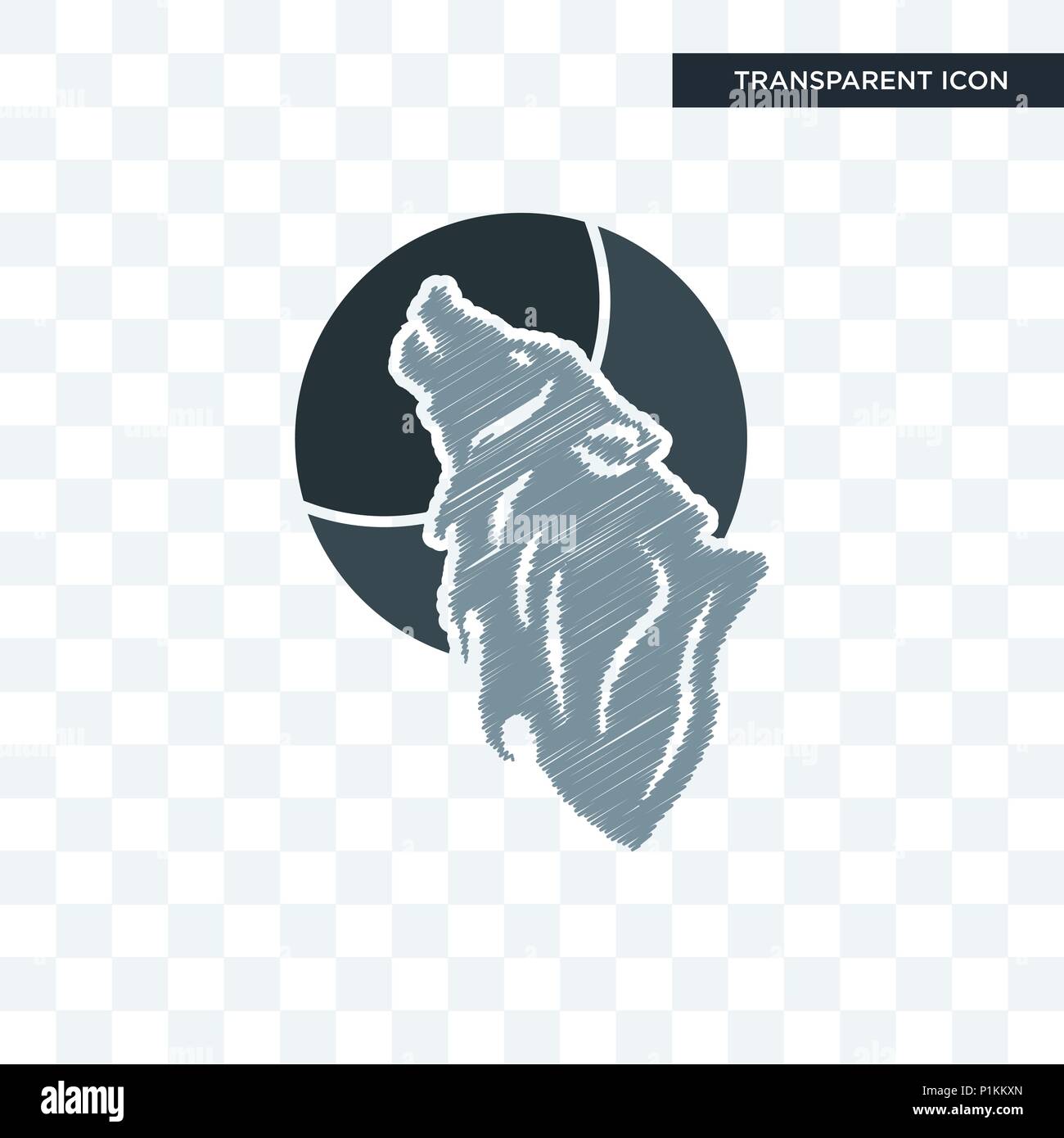 wolf vector icon isolated on transparent background, wolf logo concept ...
