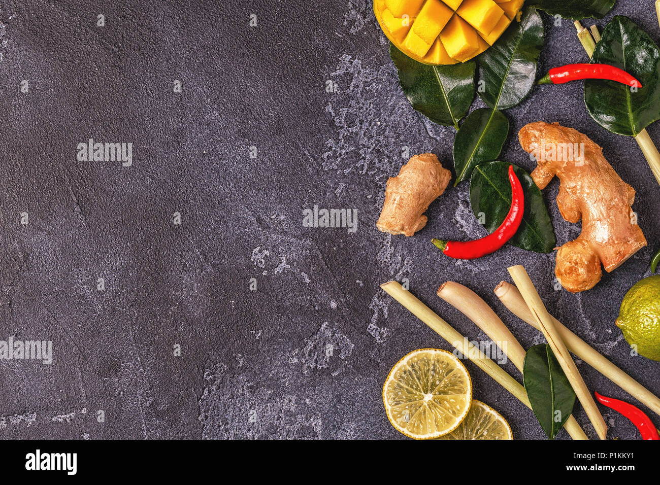 Asian food top view hi-res stock photography and images - Alamy