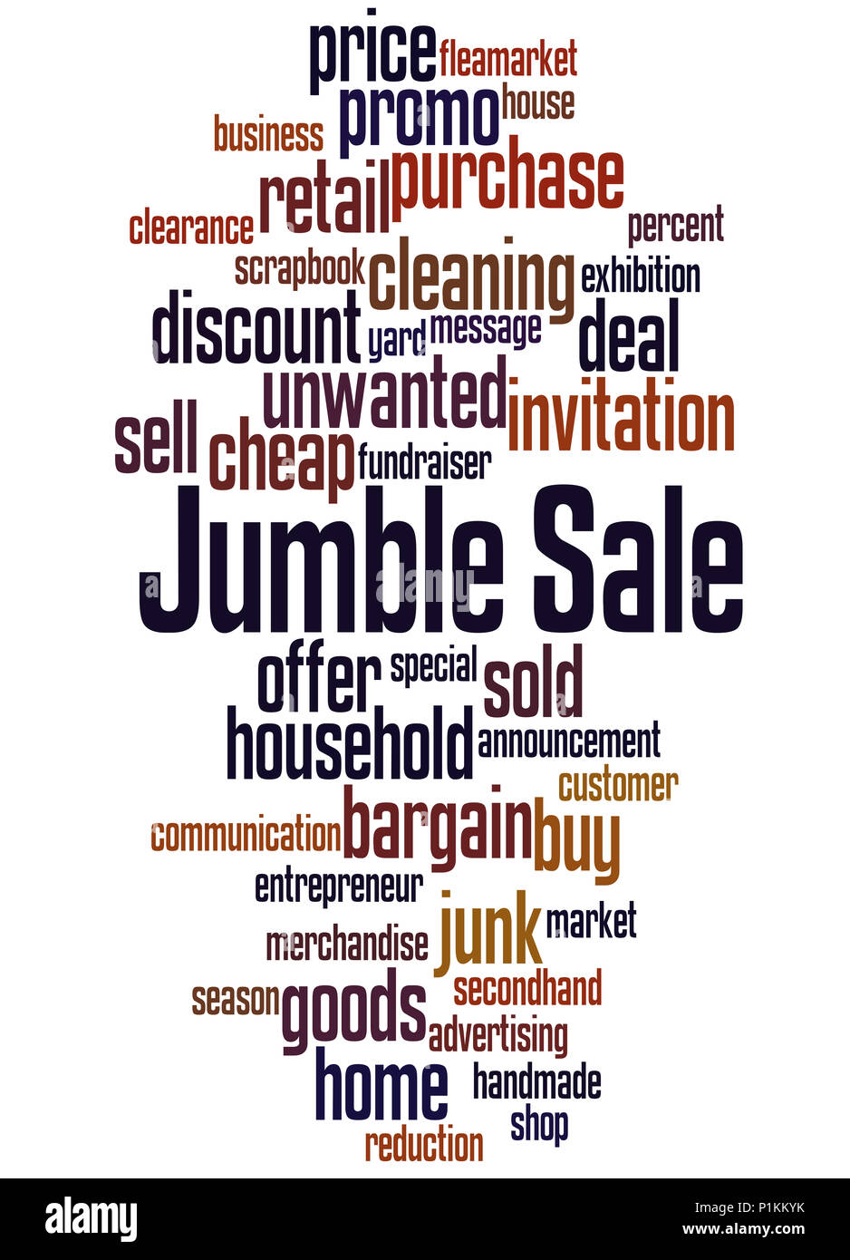 Jumble Sale, word cloud concept on white background Stock Photo - Alamy