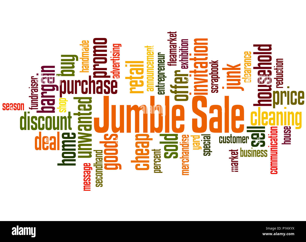 Jumble Sale, word cloud concept on white background Stock Photo - Alamy