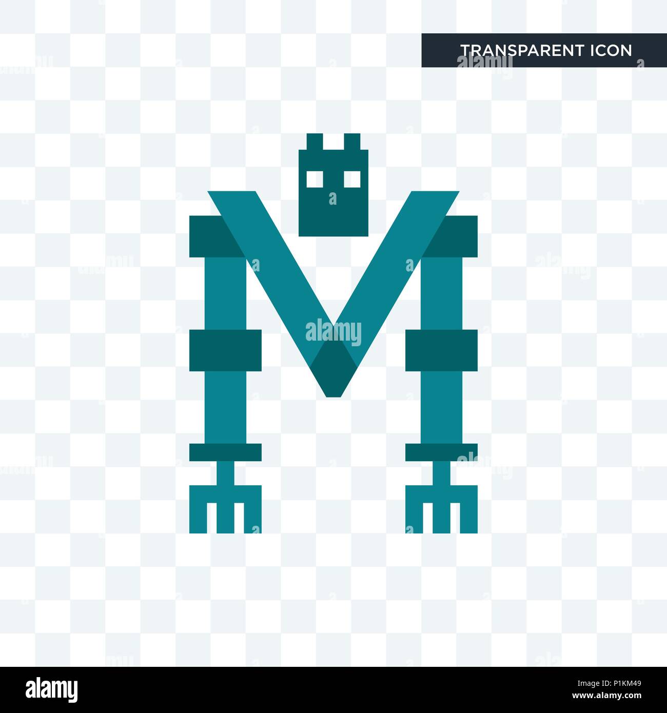 mech vector icon isolated on transparent background, mech logo concept ...