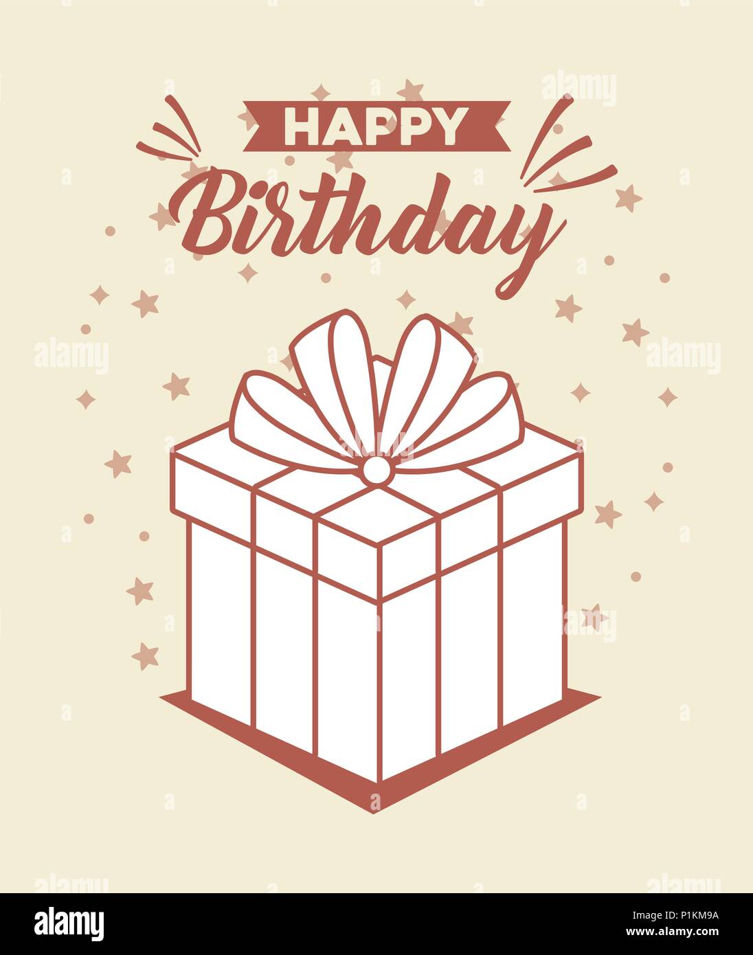 happy birthday postcard with gift box vector illustration design Stock ...