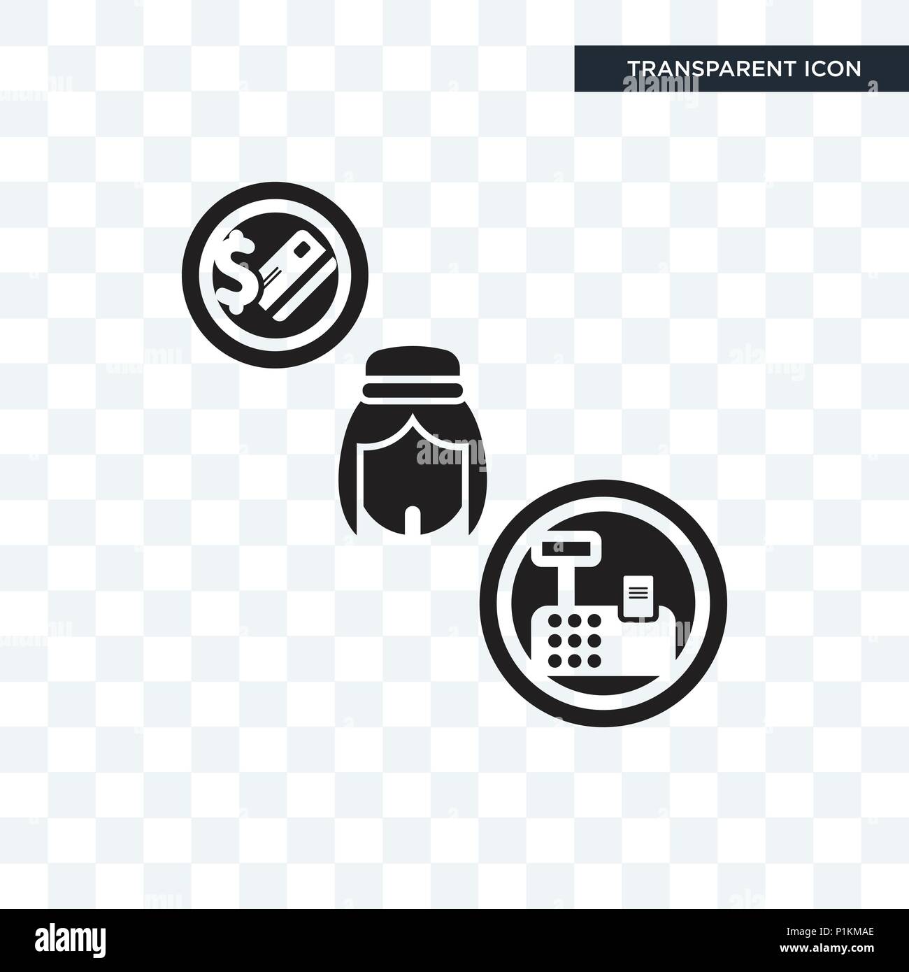 Cashier vector icon isolated on transparent background, Cashier logo ...
