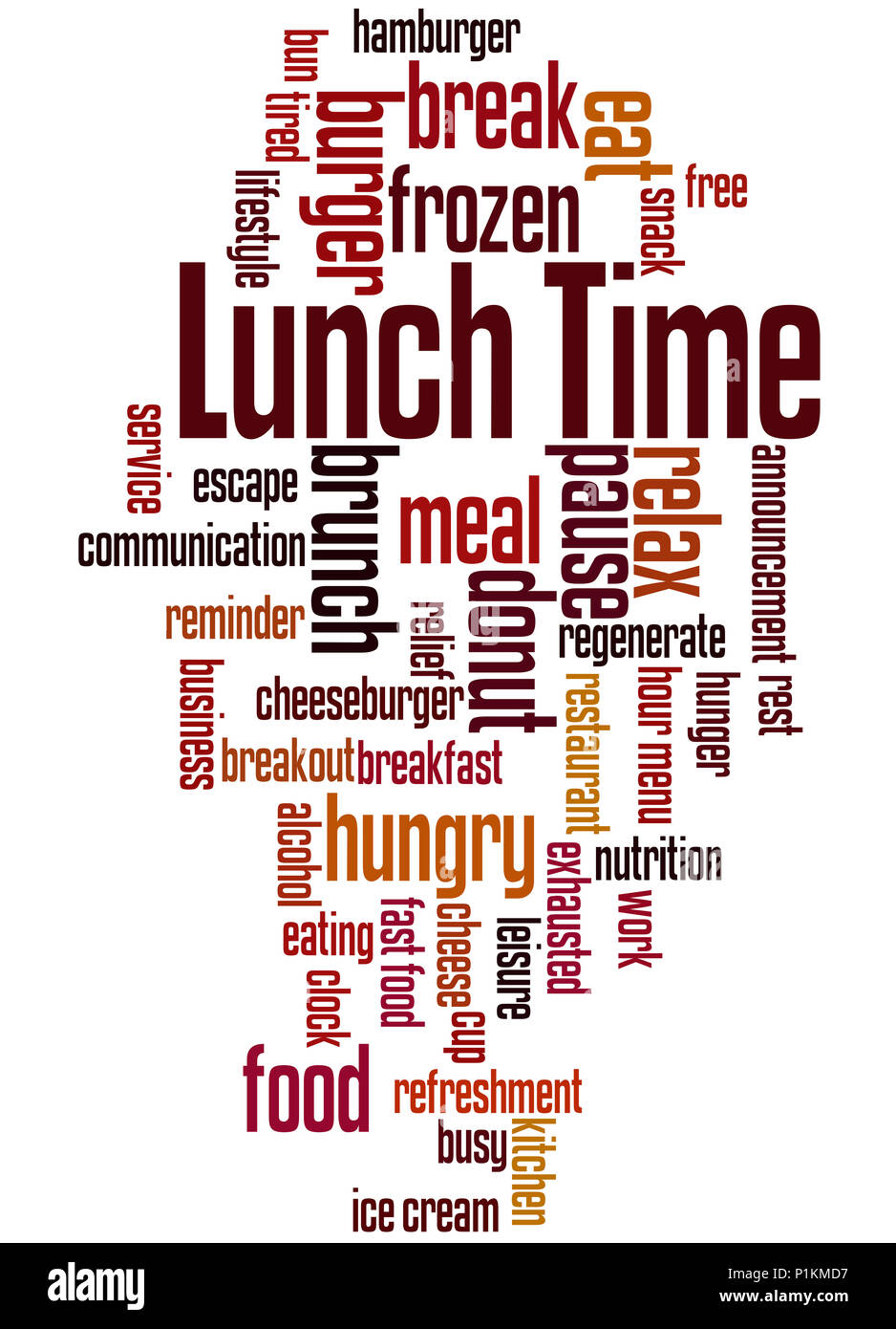 Lunch Time, word cloud concept on white background Stock Photo - Alamy