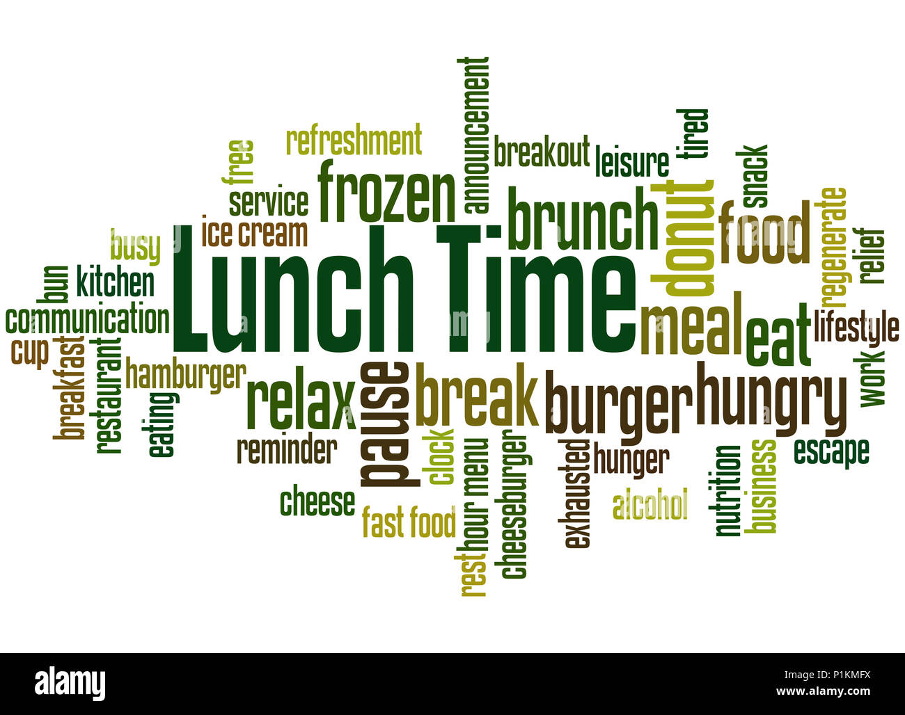 Lunch Time, word cloud concept on white background Stock Photo - Alamy