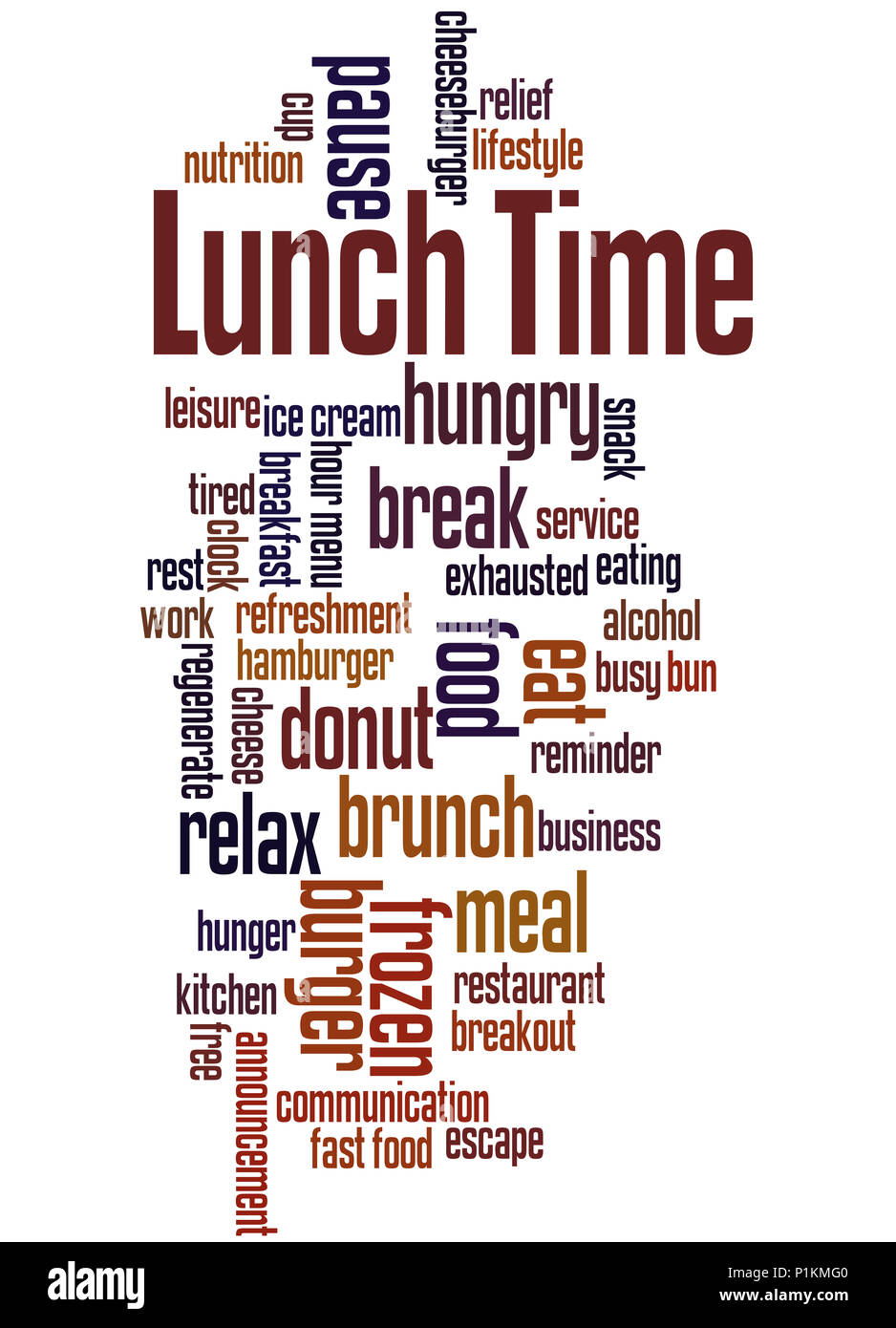 Lunch Time, word cloud concept on white background Stock Photo - Alamy