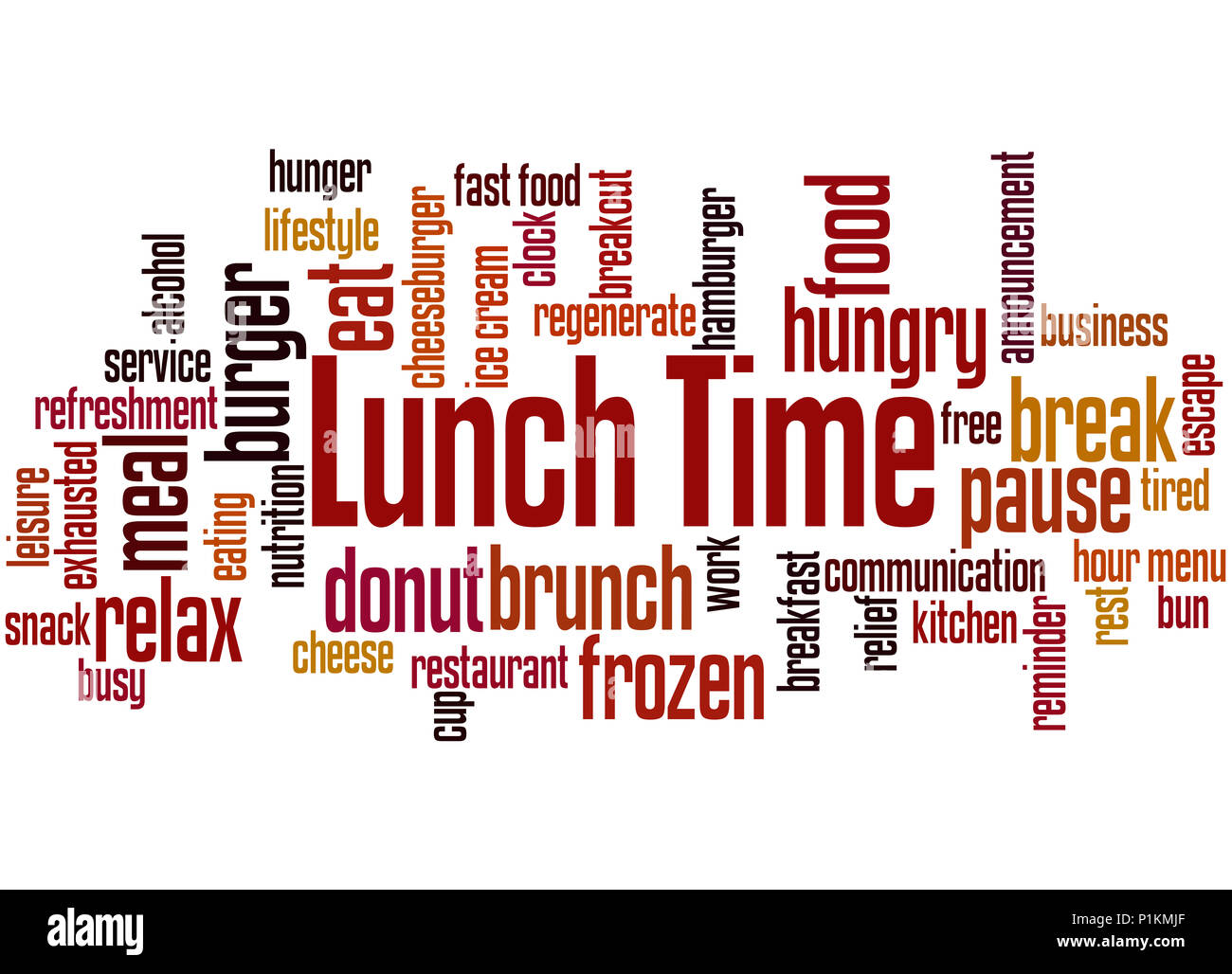 Lunch Time, word cloud concept on white background Stock Photo - Alamy